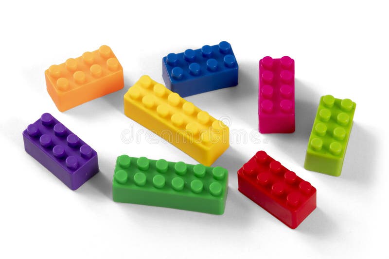 Colorful Plastic Building Block Patterns Isolated. Toy for Children ...