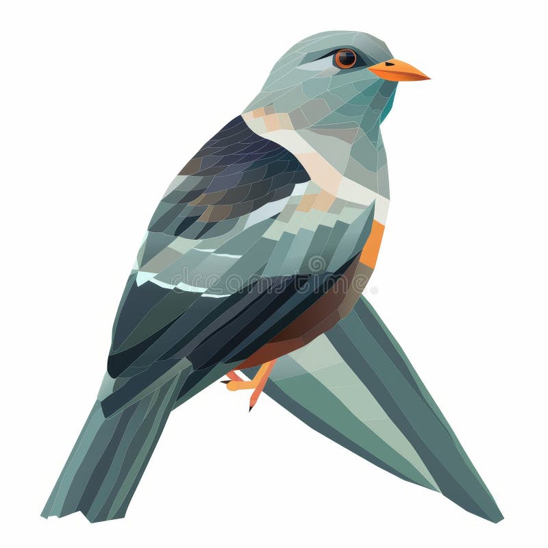 Colorful Isometric Bird Illustration on White Background Generative AI ...