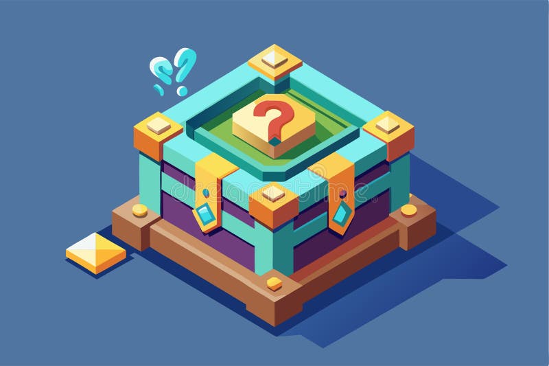 A Colorful Isometric Chest with a Question Mark Hints at Hidden ...