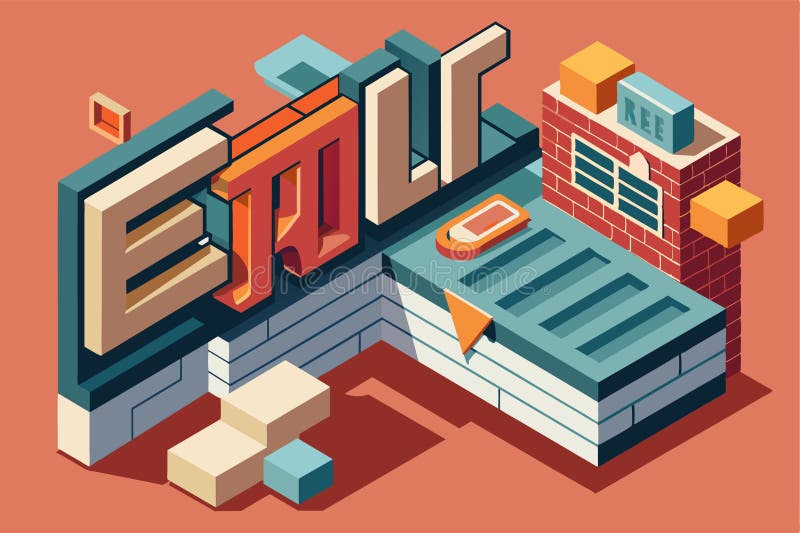 A Colorful Isometric Illustration Features Engaging Wall Writing with ...