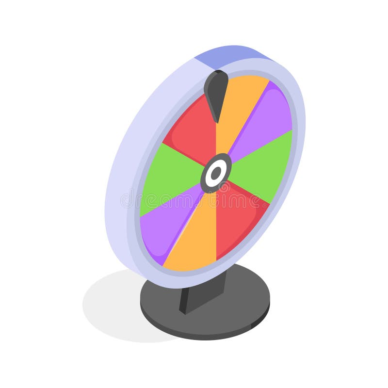 Colorful Isometric Illustration of a Prize Wheel Stock Vector ...