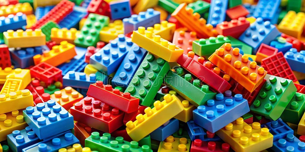 Colorful Isometric Plastic Building Blocks Seamless Pattern a Vibrant ...