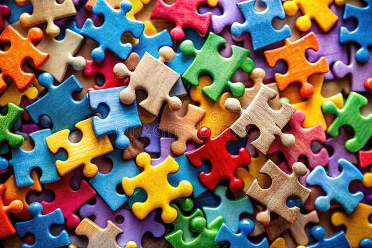 Colorful Isometric Puzzle Pieces a Visual Representation of Teamwork ...
