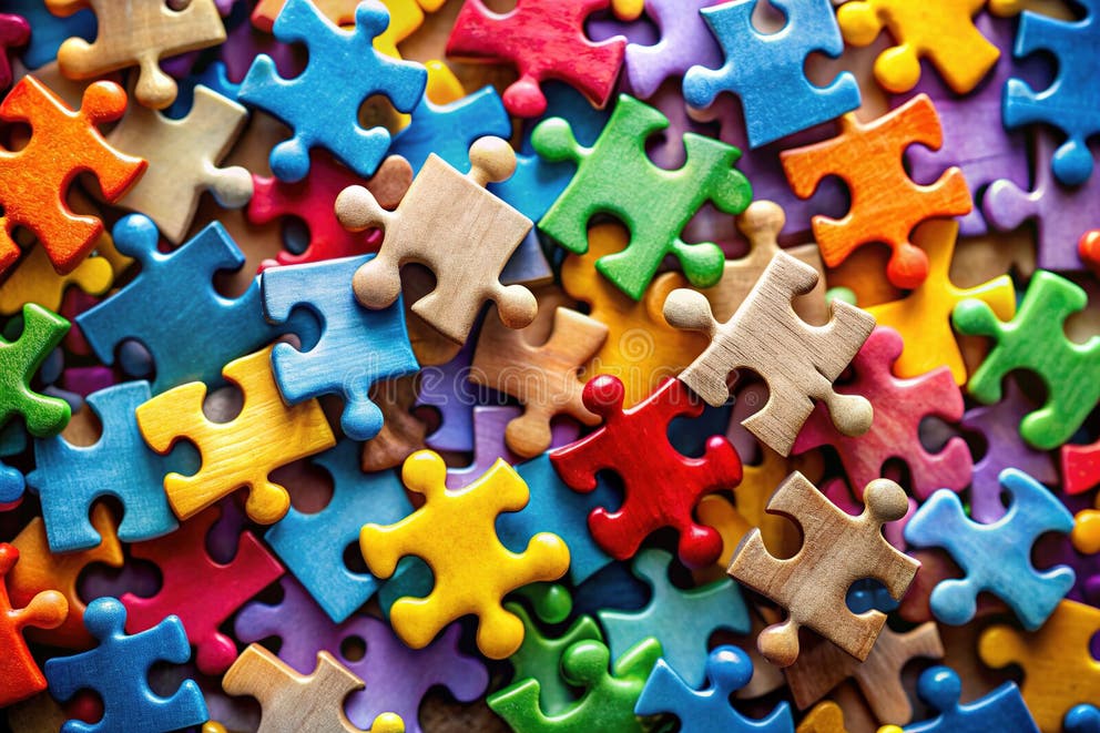 Colorful Isometric Puzzle Pieces a Visual Representation of Teamwork ...