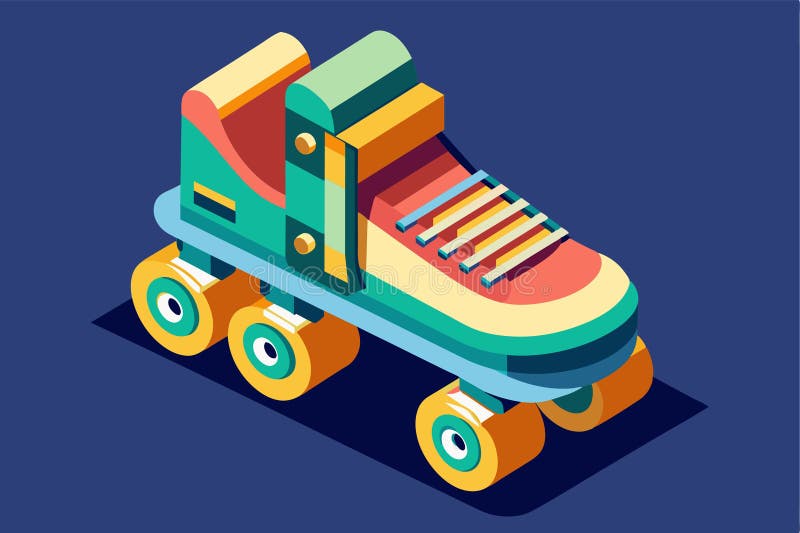 A Colorful Isometric Roller Skate Showcases Its Customizable Features ...