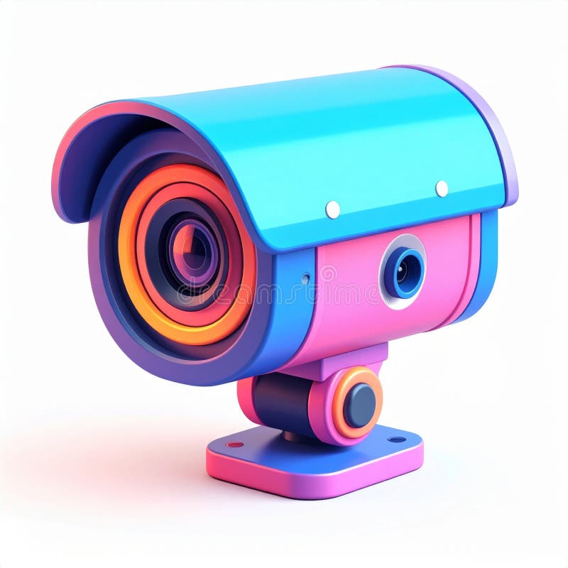 Colorful Isometric Security Camera Design Stock Illustration ...