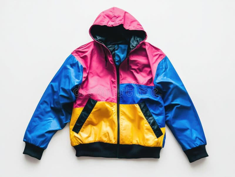 Colorful Jacket on White Surface Stock Photo - Image of accessory ...