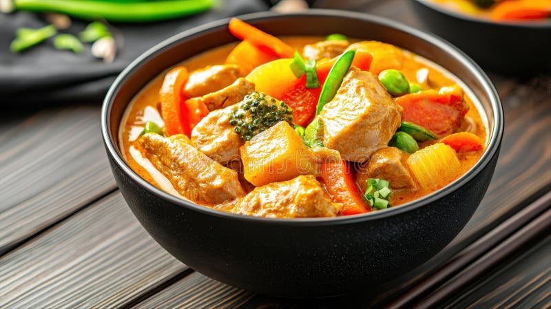 Colorful Japanese Curry Served in a Bowl on a Table Inviting ...