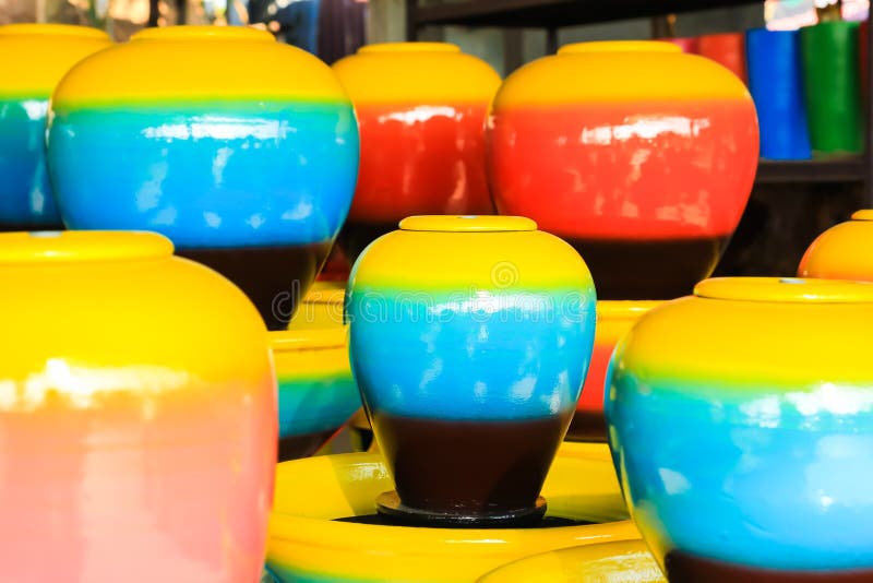 Colorful jars stock image. Image of craft, handicraft - 39572809