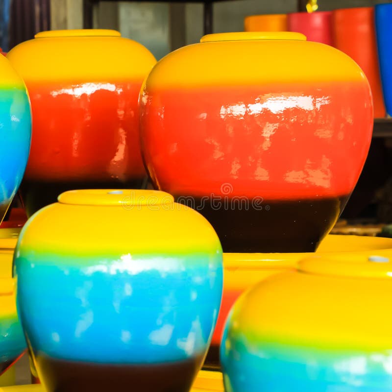 Colorful jars stock photo. Image of history, pottery - 39572818