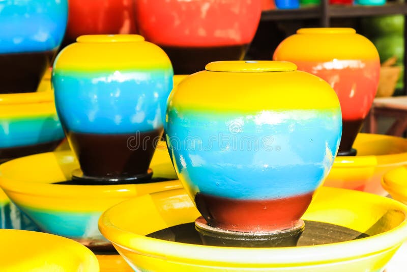 Colorful jars stock image. Image of handicraft, closeup - 39572837