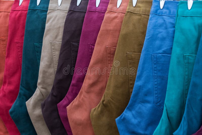 Colorful jeans stock photo. Image of colourful, leather - 102972016