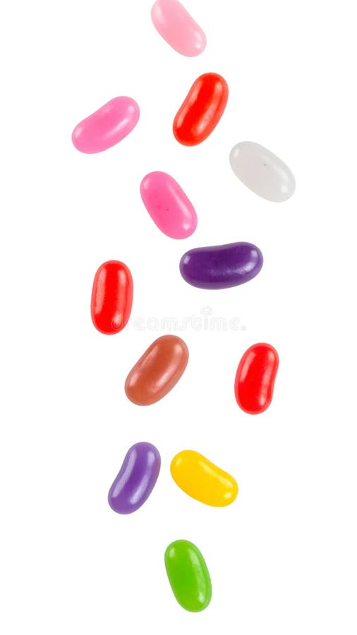Colorful Jelly Beans Falling Down Transparent Background Stock Photos ...