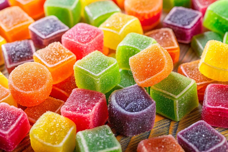Colorful Jelly Candy Pieces Stock Illustration - Illustration of ...