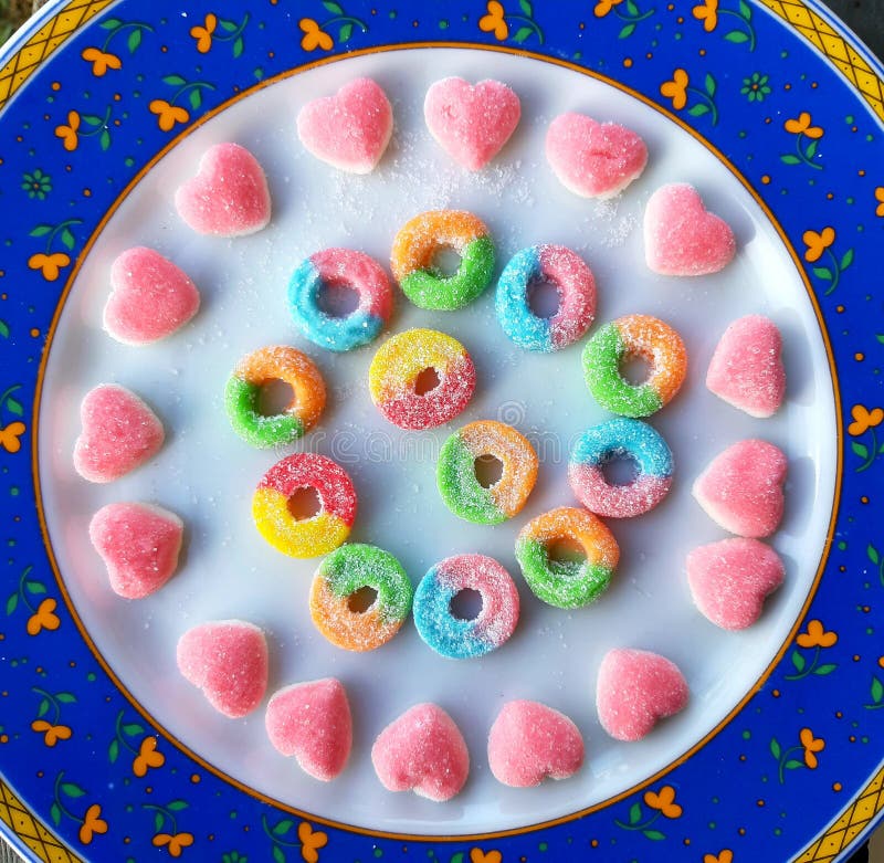 Colorful Jelly Neatly Arranged Round Shape Stock Image - Image of food ...