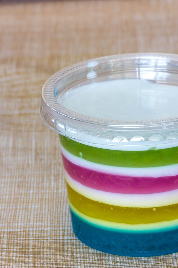 Colorful Jelly in Plastic Cups Stock Image - Image of colorful, cups ...