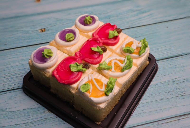 Colorful jelly square cake stock image. Image of celebration - 184492893