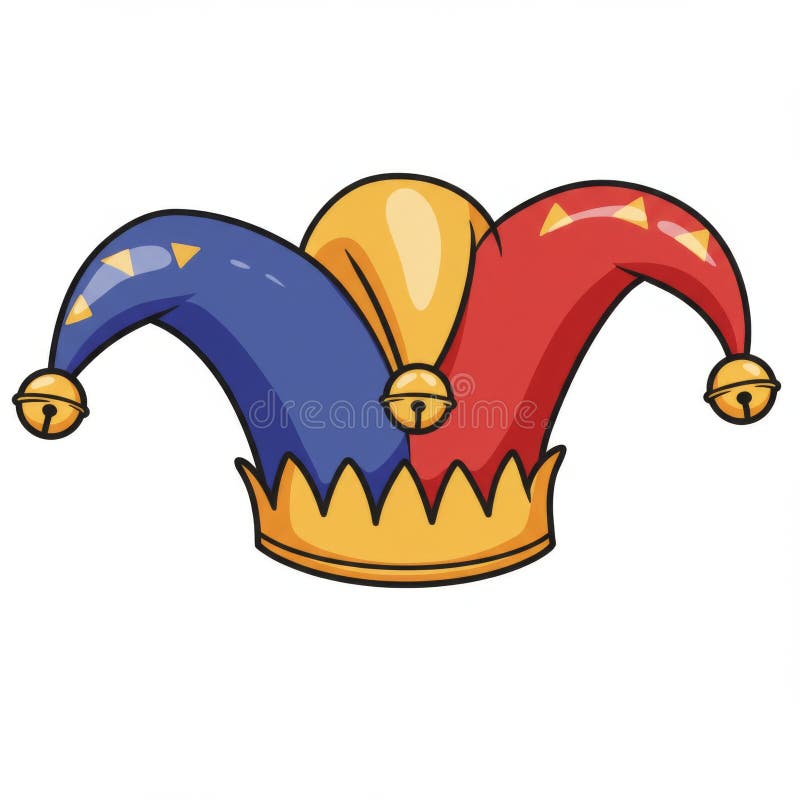 Colorful Jester Hat with Bells Stock Illustration - Illustration of ...