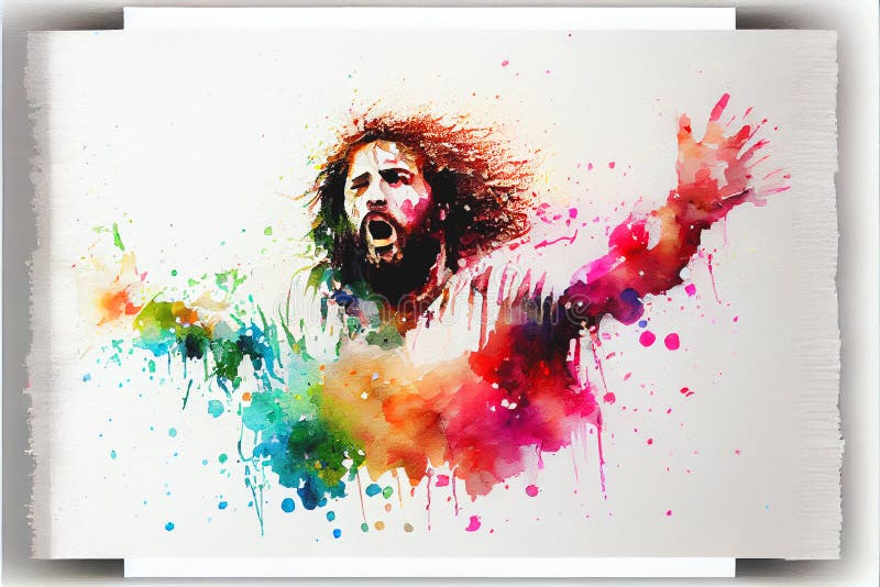 Colorful Jesus Christ Illustration Stock Illustration - Illustration of ...