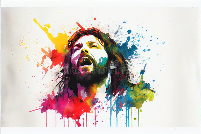 Colorful Jesus Christ Illustration Stock Illustration - Illustration of ...