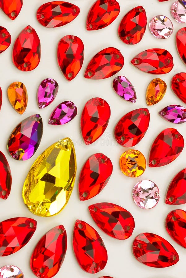 Colorful Jewellery Stone for Sewing. Drop Form Stock Photo - Image of ...
