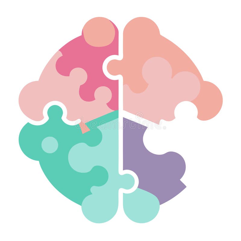 Colorful Jigsaw Puzzle Circle: Teamwork, Strategy, Solutions, and ...