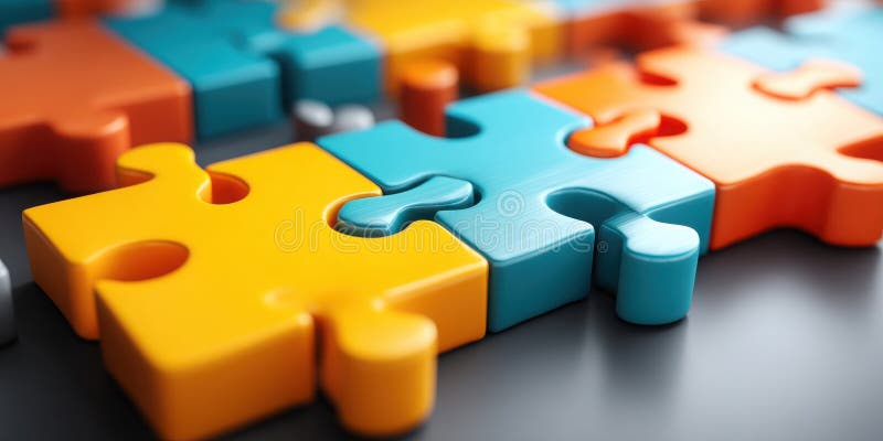 Colorful Jigsaw Puzzle Pieces on a Table Encouraging Creative and Fun ...