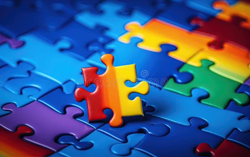 Colorful Jigsaw Puzzles. Ai Generative Stock Illustration ...