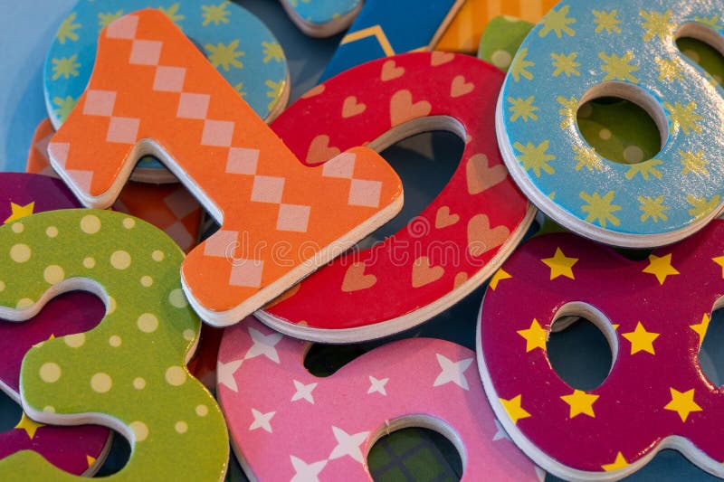 Colorful Jumble of Magnetic Numbers Stock Image - Image of intelligence ...