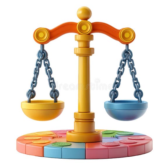 Colorful Justice Scale on Pie Chart Base Concept Stock Photo ...