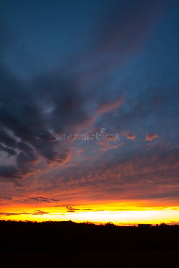 Colorful Kansas Sunset stock image. Image of vibrant - 112125885