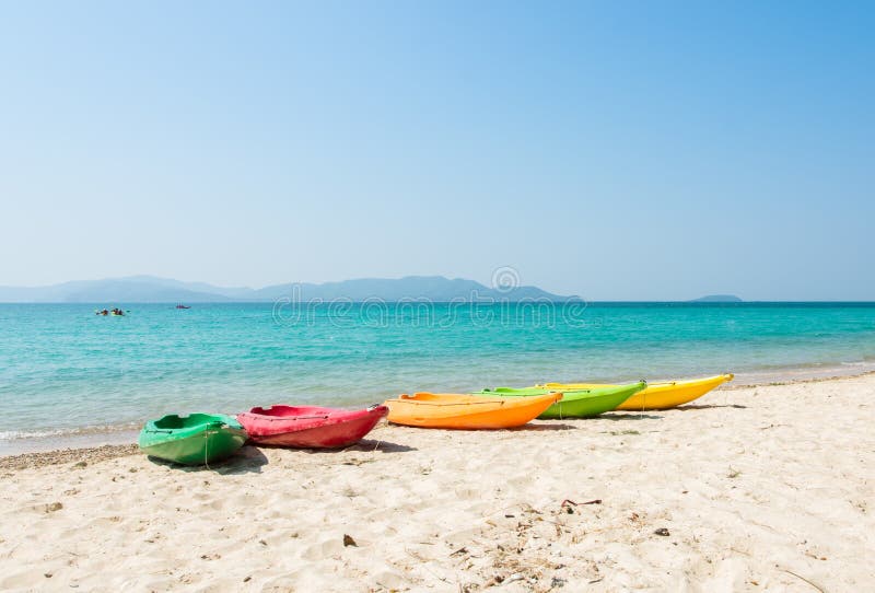 Kayaks at beach stock image. Image of tropical, tropic - 42904117
