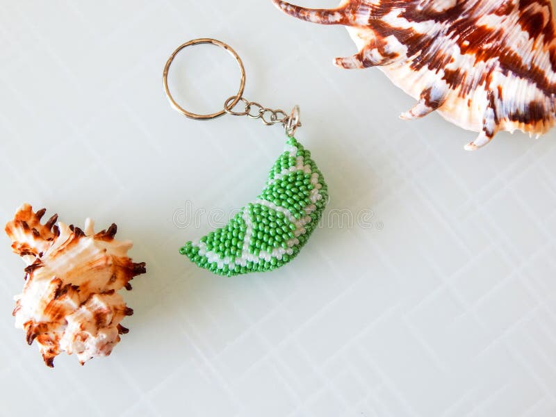 Colorful Key Chain and Sea Shells Stock Image - Image of holiday ...