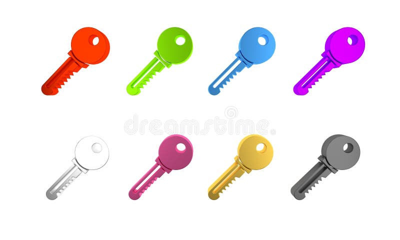 Colorful Key Icon Isolated on White Background. Minimalism Concept ...