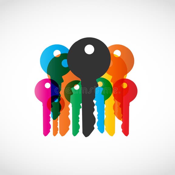 Colorful Key Symbol stock vector. Illustration of career - 27040092
