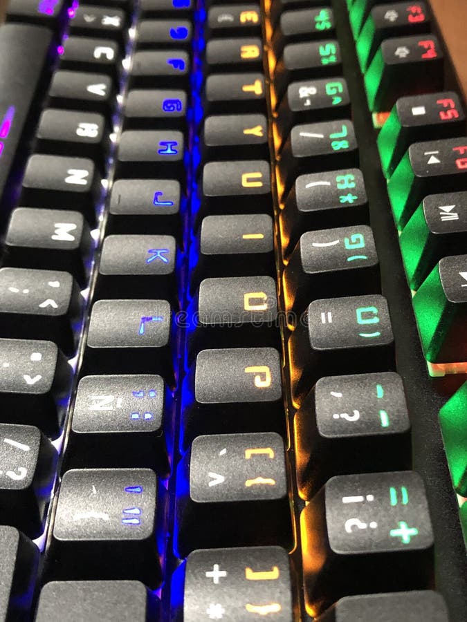 Colorful Keyboard for Gamers Closeup Stock Photo - Image of laptop ...