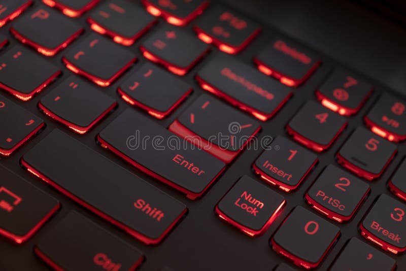 Colorful Keyboard for Gaming. Backlit Keyboard with Red Color Scheme ...