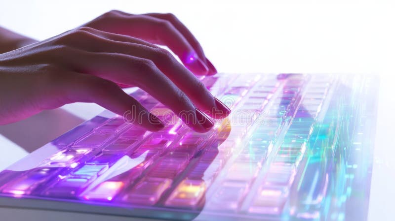 A Vibrant and Modern Keyboard Illuminated in Multicolor Light. this ...