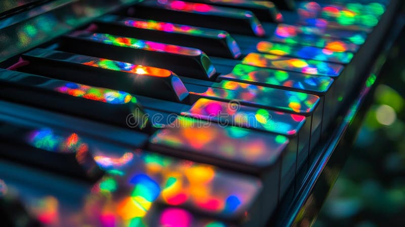 A Colorful Keyboard with Rainbow Colored Keys Stock Illustration ...