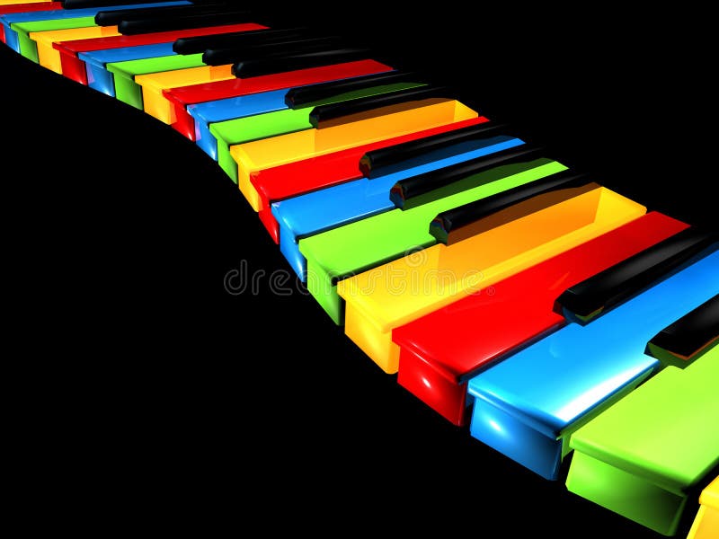 Piano Keys in Rainbow Colors Stock Illustration - Illustration of ...