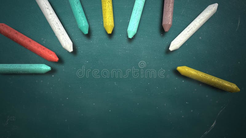 Colorful Kids Chalk on Blackboard Stock Video - Video of motion, craft ...