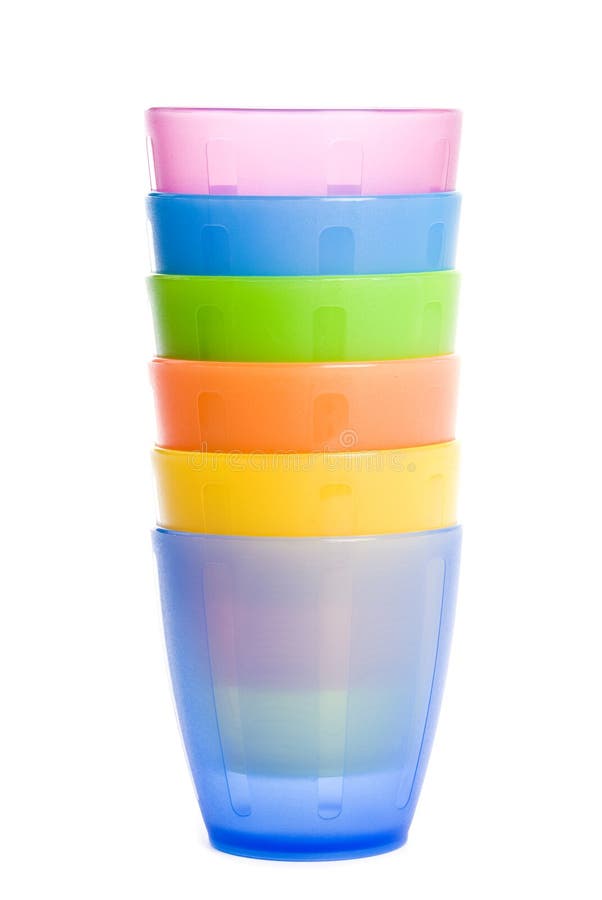 Colorful Kids Plastic Cups stock image. Image of plastic - 8844359