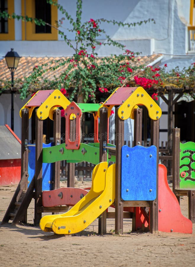 Colorful kids playground. stock image. Image of activity - 89257577