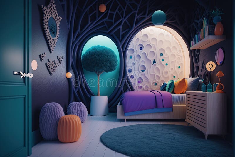 Cute Surreal Children Room. Generative Ai. Colorful Kids Room Stock ... Cute Surreal Children Room. Generative Ai. Colorful Kids Room Stock ...