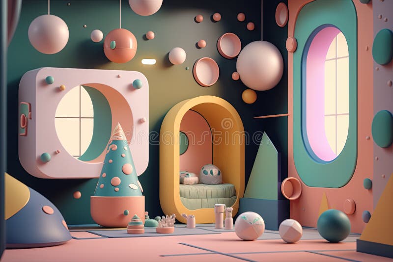 Cute Surreal Children Room. Generative Ai. Colorful Kids Room Stock ... Cute Surreal Children Room. Generative Ai. Colorful Kids Room Stock ...