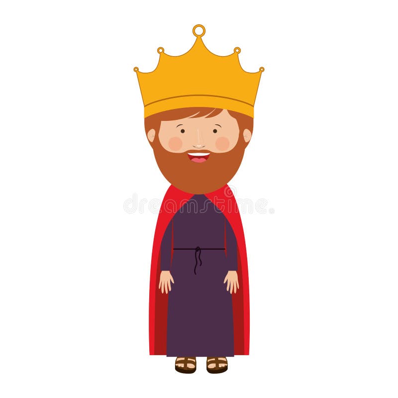 Colorful King with Crown and Beard Stock Vector - Illustration of ...