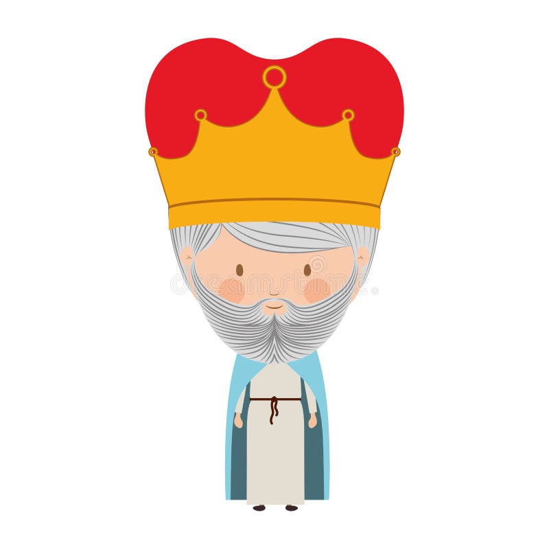 Colorful King with Crown and Gray Beard Stock Vector - Illustration of ...