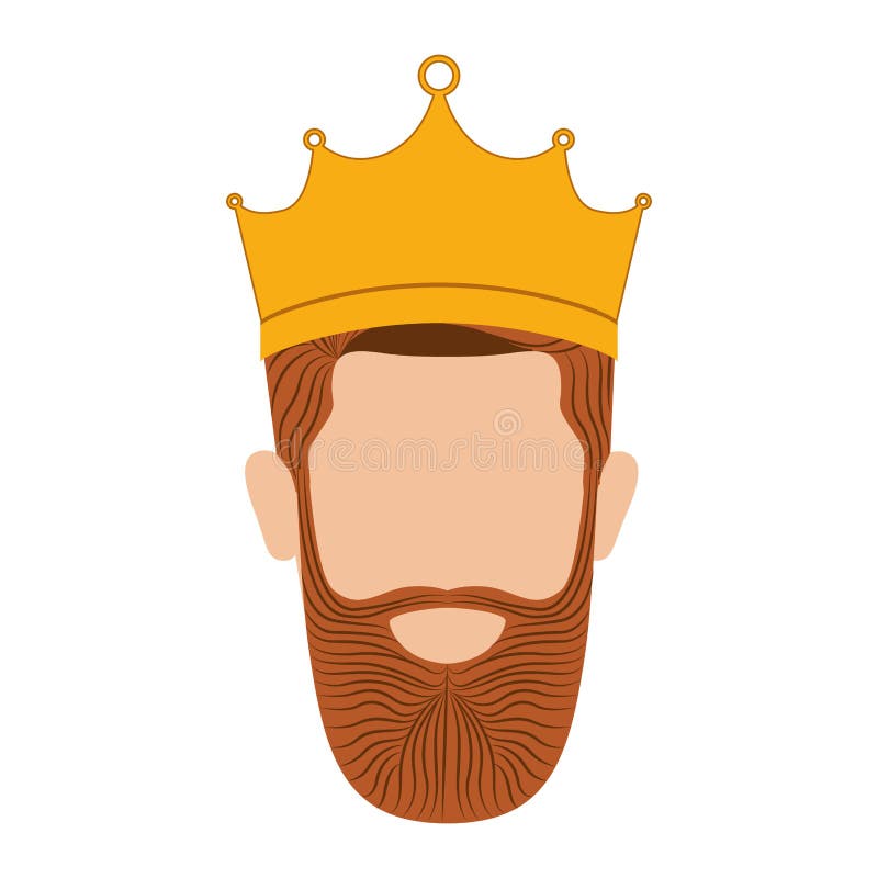 Colorful King with Crown and Gray Beard Stock Vector - Illustration of ...
