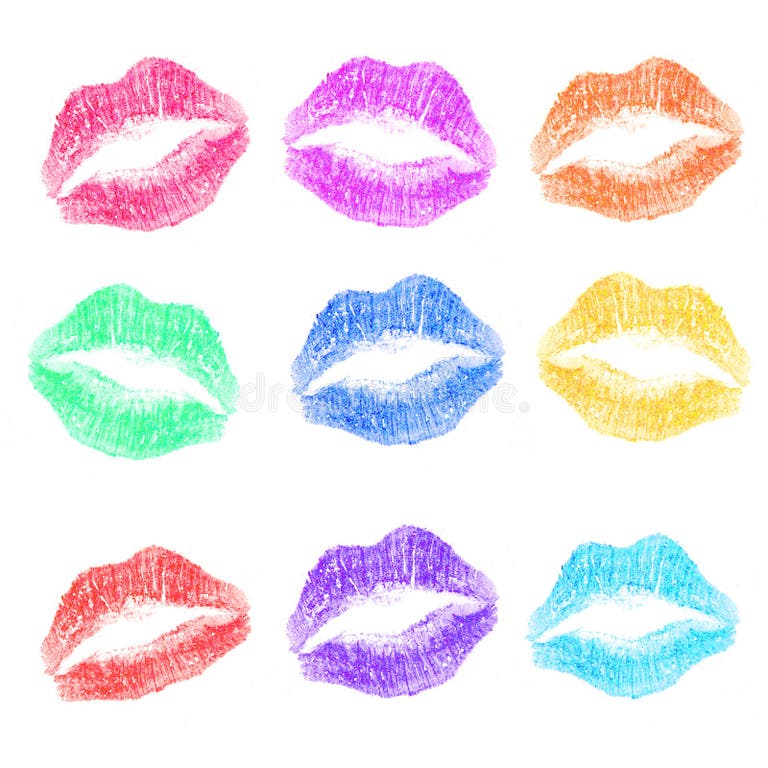 Colorful Kissy Lips stock photo. Image of kiss, lust - 23211760