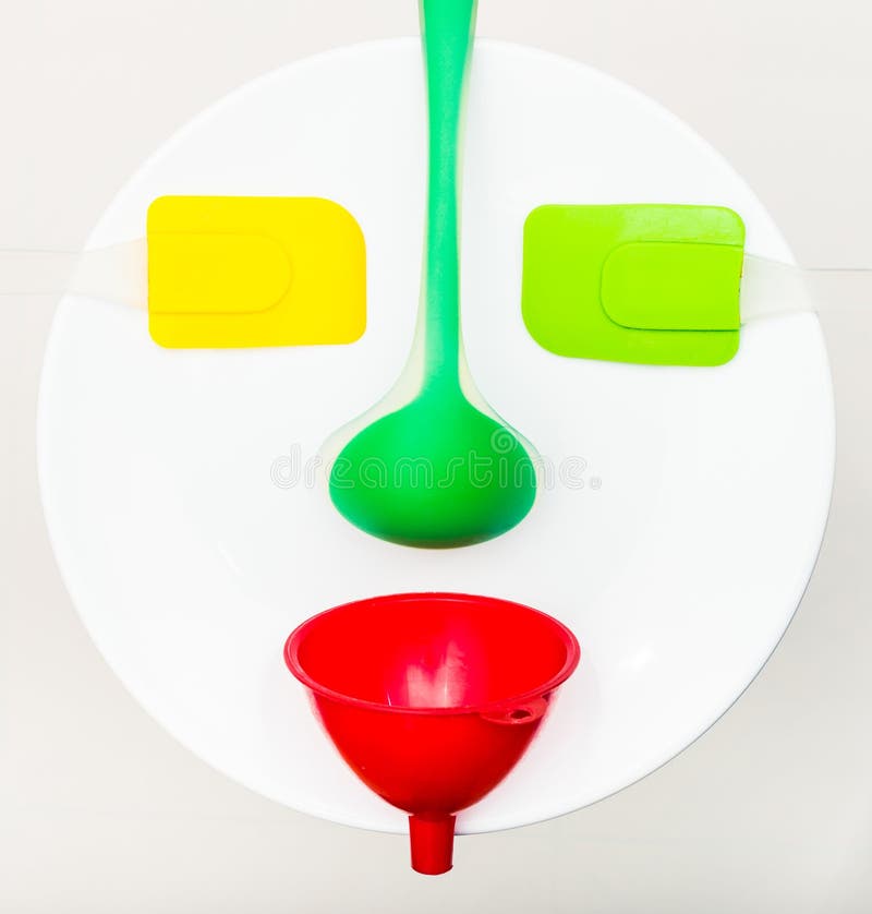 Colorful kitchen face stock image. Image of face, plate - 52333189